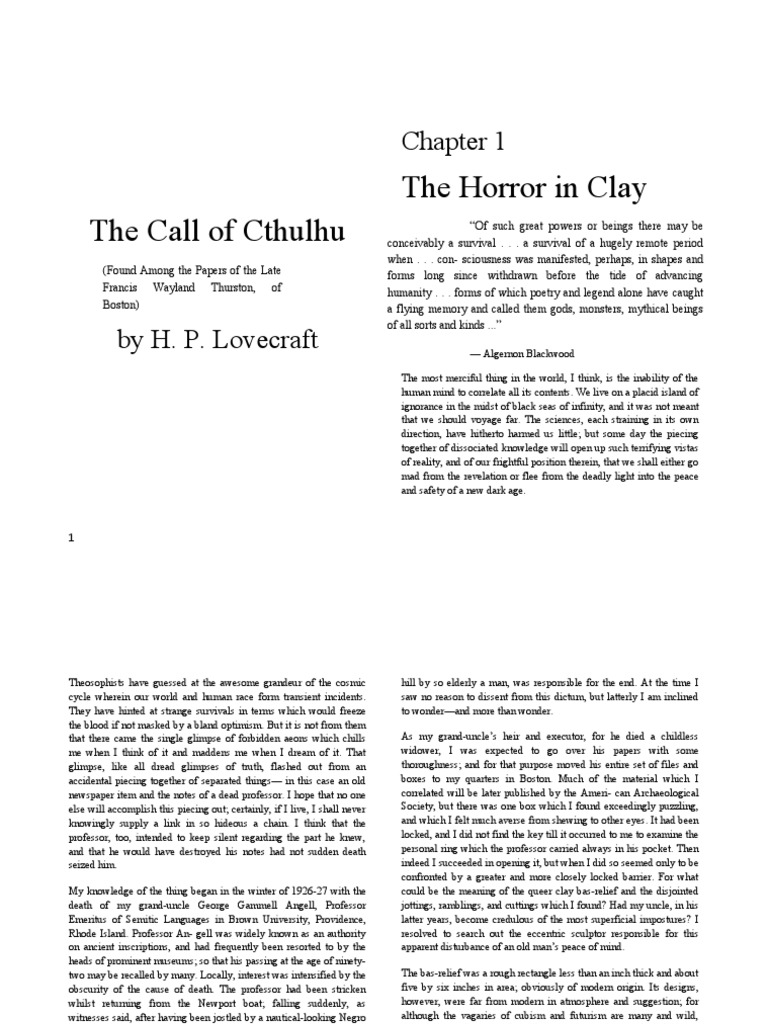 The Call of Cthulhu! | PDF