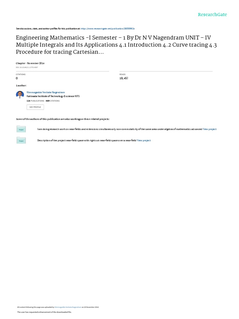 Unit IV Multiple Integrals 19112014 | PDF | Asymptote | Integral