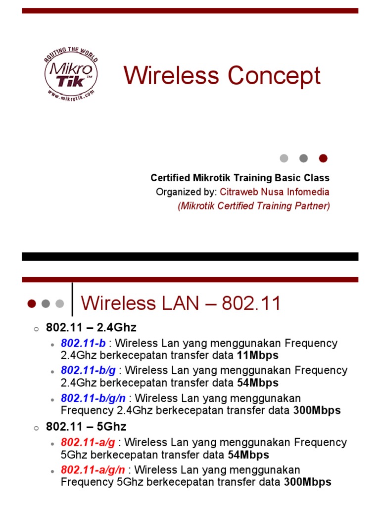 Wireless Concept: Certified Mikrotik Training Basic Class | PDF | Ieee ...
