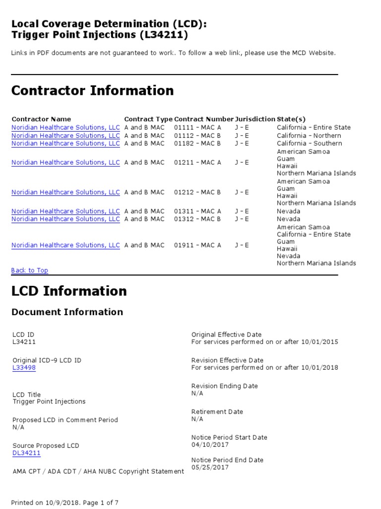Trigger Point Injections LCD | PDF | Myofascial Trigger Point | Acupuncture