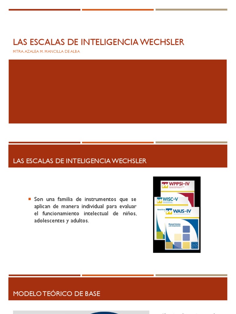 Las Escalas de Inteligencia Wechsler | PDF