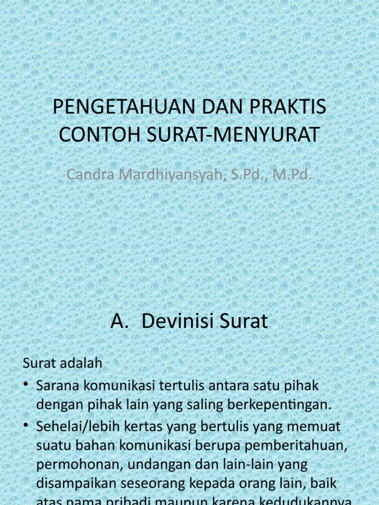 Pertemuan 6 Pengetahuan Dan Praktis Contoh Surat-Menyurat | PDF