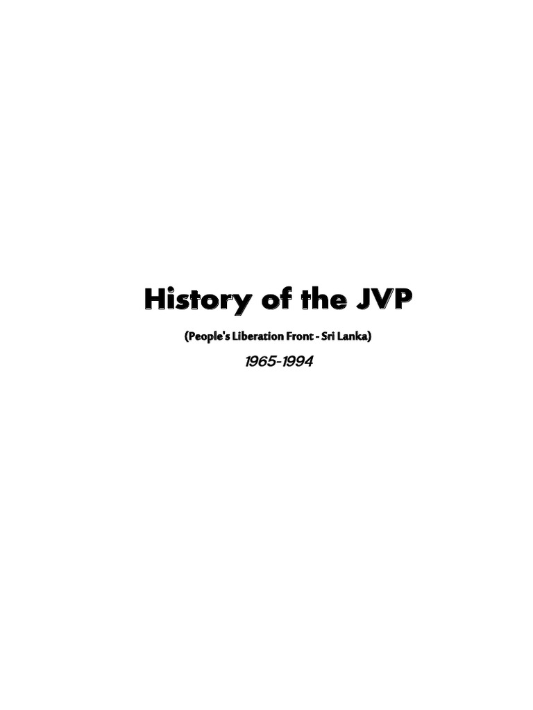 Brief History of The JVP in Sri Lanka PDF | PDF | Marxism | Communism