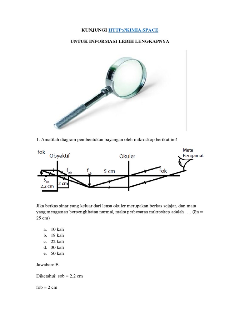 Soal Dan Pembahasan Alat Optik | PDF