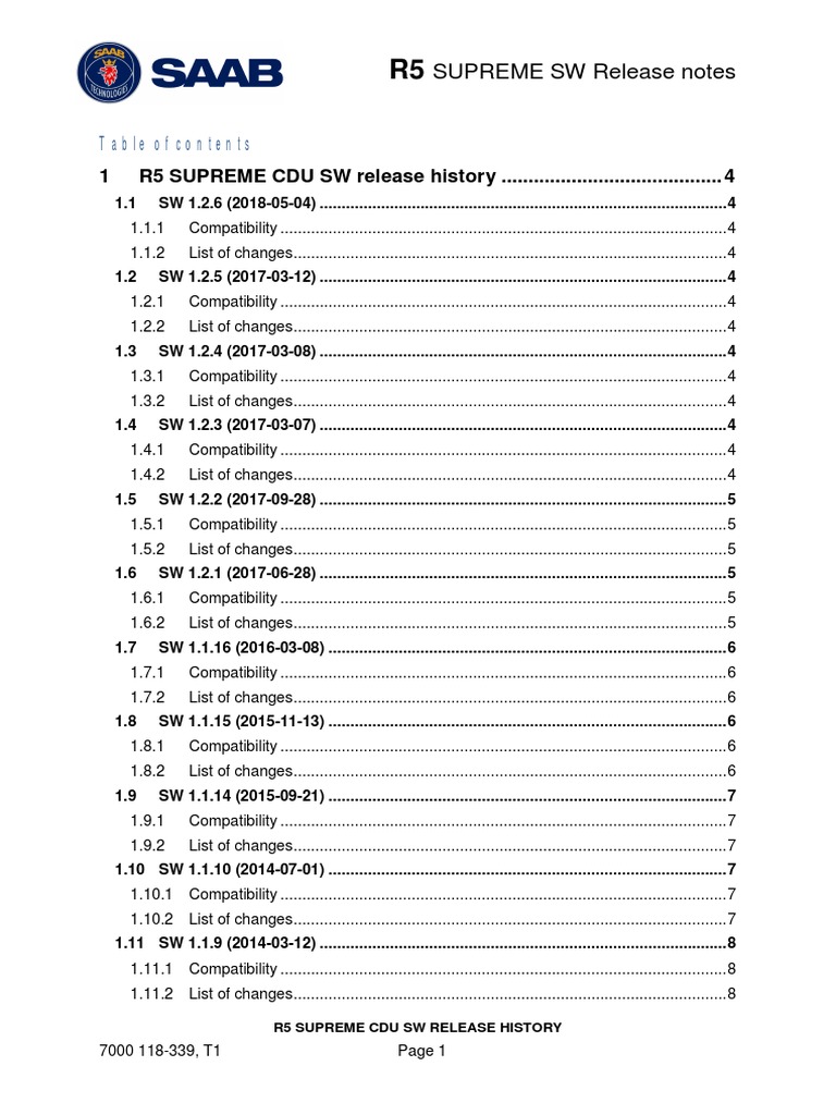 7000 118 339 t1 r5 Supreme SW Release Notes | PDF | Global Positioning ...