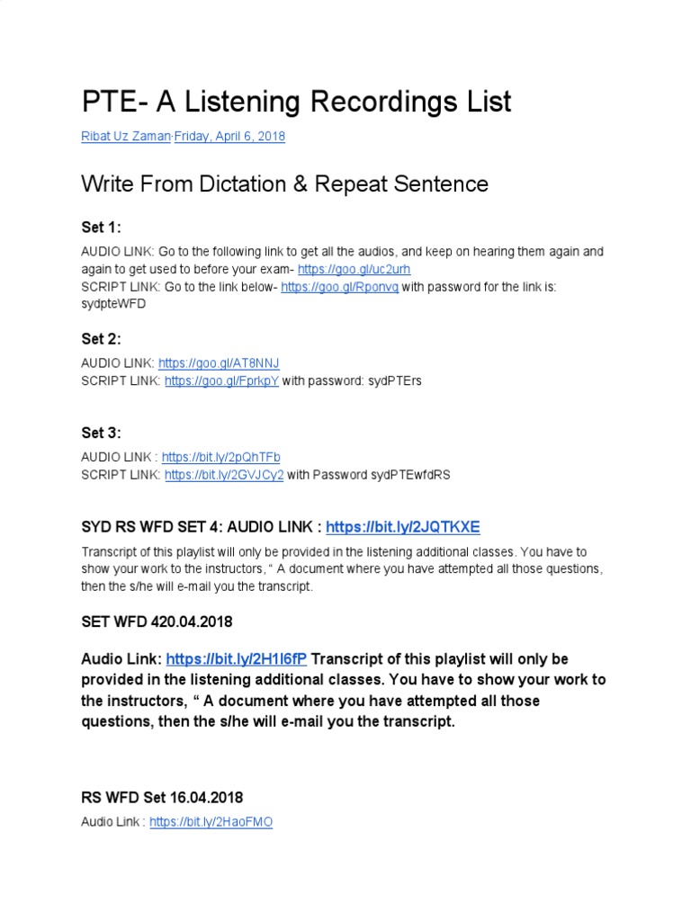 PTE Listening Practice Resources | PDF | Semiotics | Writing