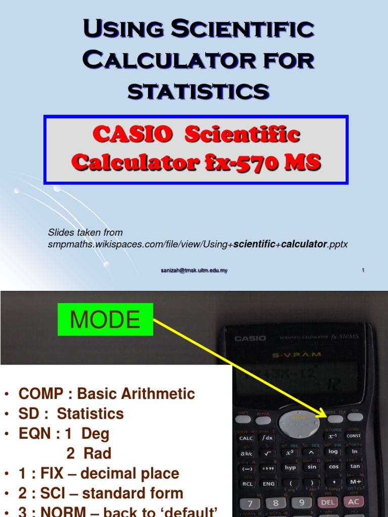 Using Scientific Calculator For Statistics | PDF | Mode (Statistics ...