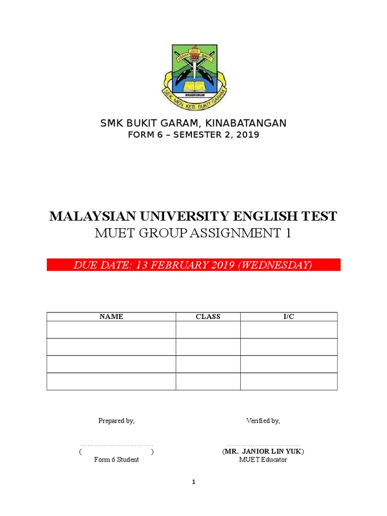 MUET Group Assignment 1st Semester 2019 | PDF | Career & Growth