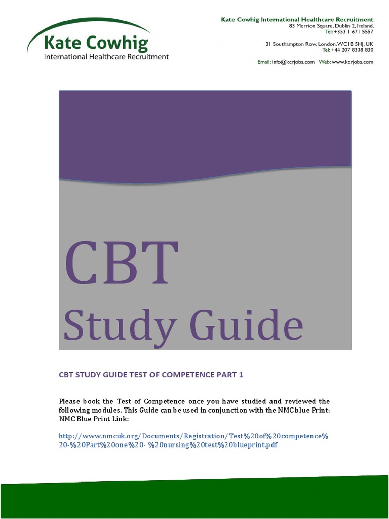 CBT Study Guide Test of Competence Part 1 | PDF | Competence (Human ...