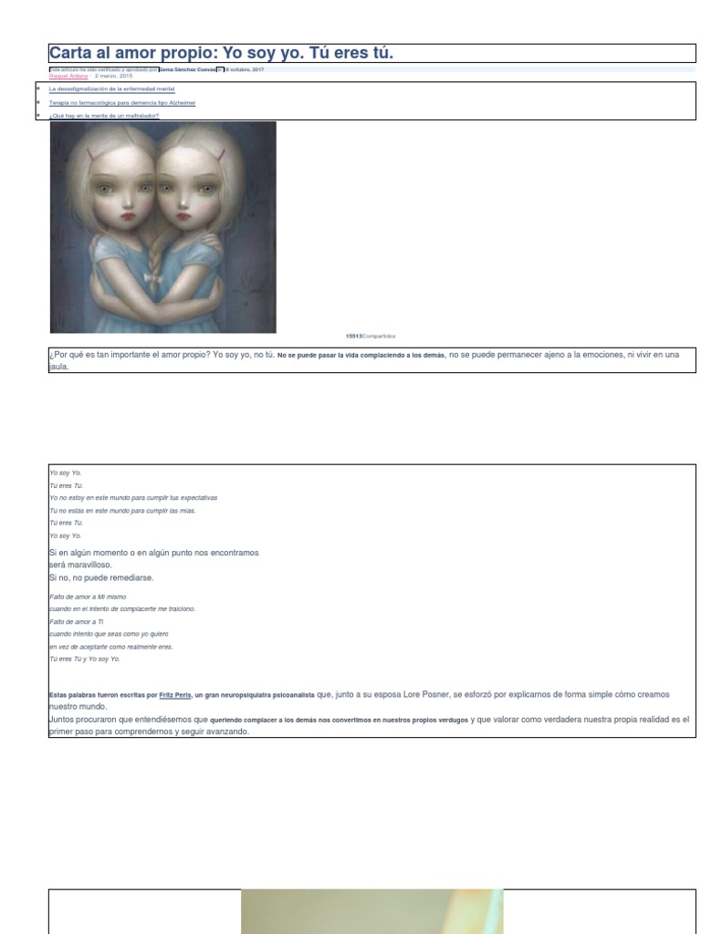 Carta Al Amor Propio | PDF | Verdad | Realidad
