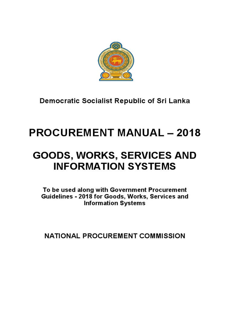 Procurement Manual 2018 | PDF | Procurement | Information Security