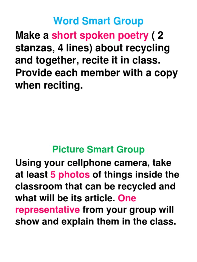 Multiple Intelligence Groupings | PDF