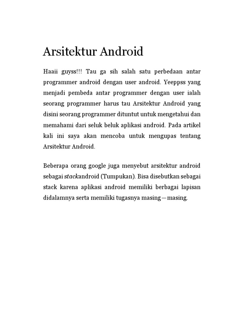 Arsitektur Android | PDF