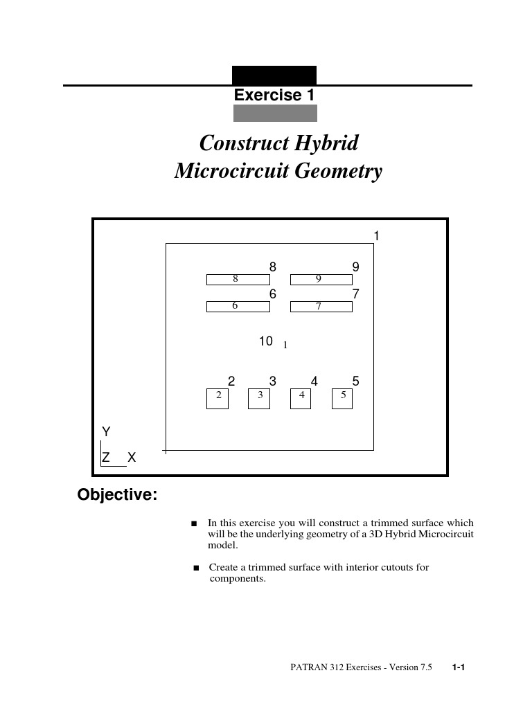 Construct Hybrid Microcircuit Geometry: Exercise 1 | PDF | Coordinate System | Finite Element Method