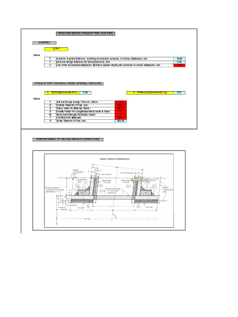 Reinforcement Pad Calculation for Pipes | PDF | Pipe (Fluid Conveyance ...