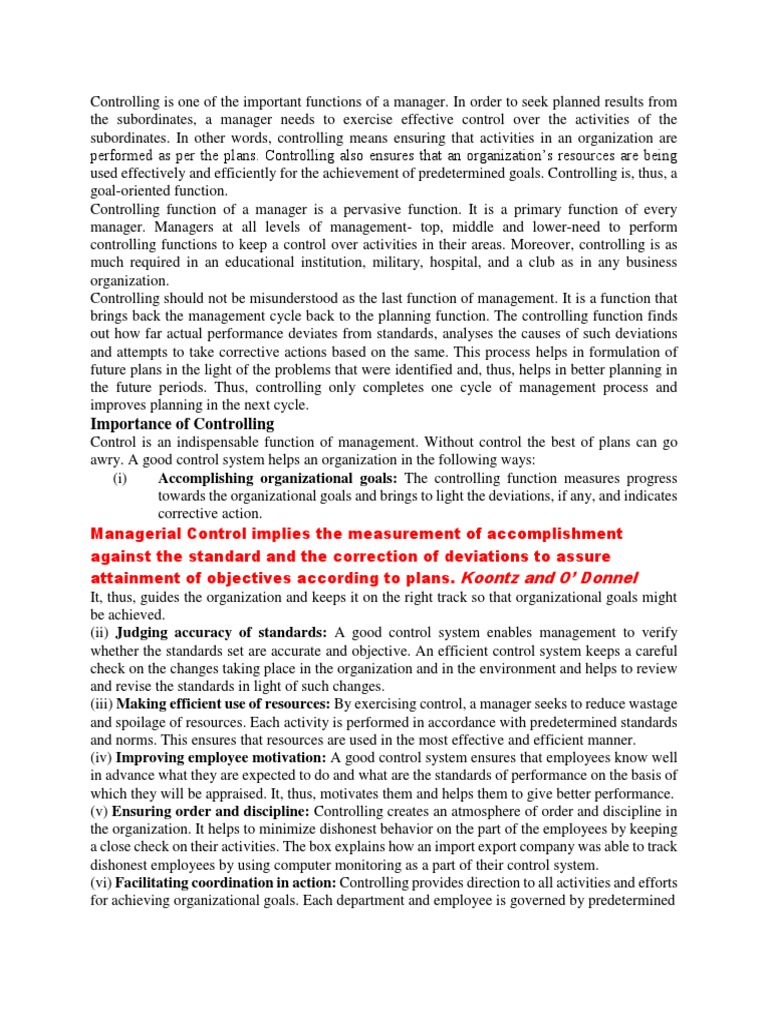 Management Control Essentials | PDF | Psychology | Psychological Concepts