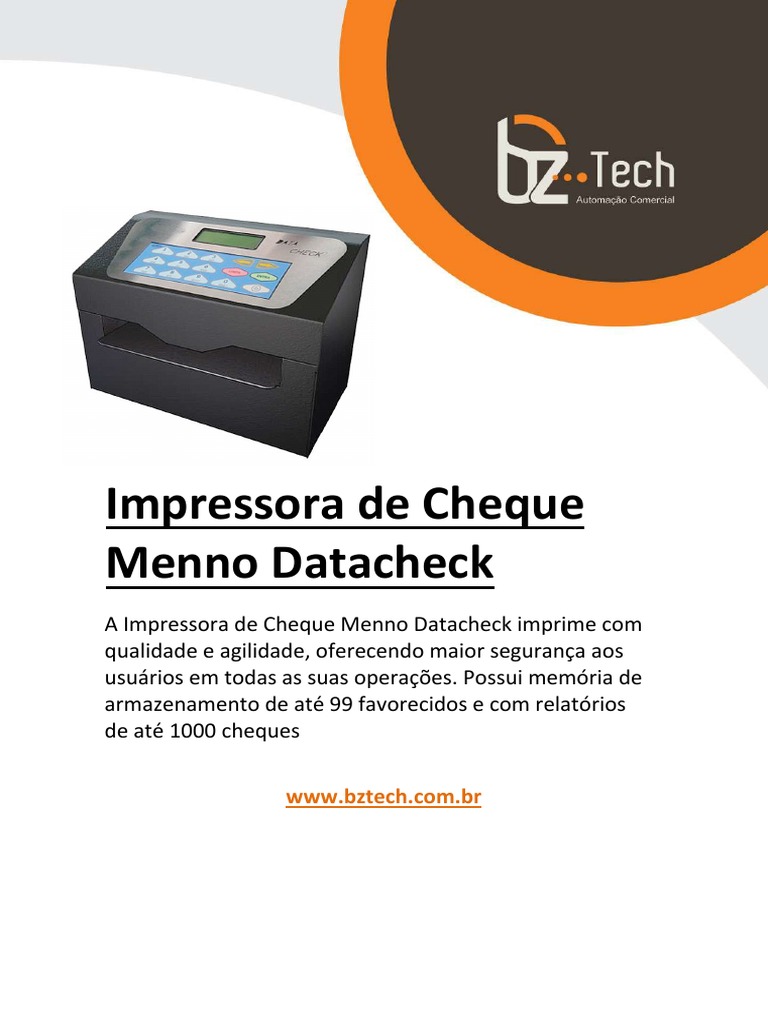 Manual Impressora Datacheck Menno | PDF | USB | Impressão