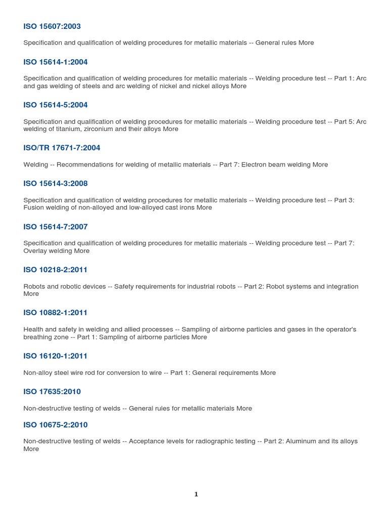 ISO Welding Standards Overview | PDF