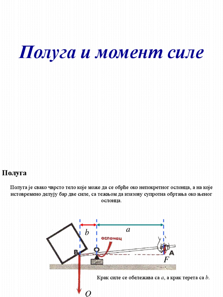 Poluga I Moment Sile | PDF