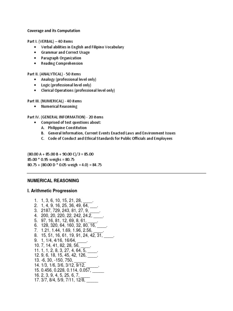 Numerical Reasoning | PDF | Fraction (Mathematics) | Numbers