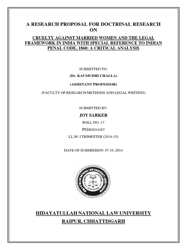 A Doctrinal Research On Section 498a IPC | PDF | Scientific Method ...