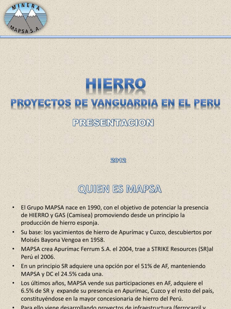 Mapsa PDF | PDF | Minería | Minerales