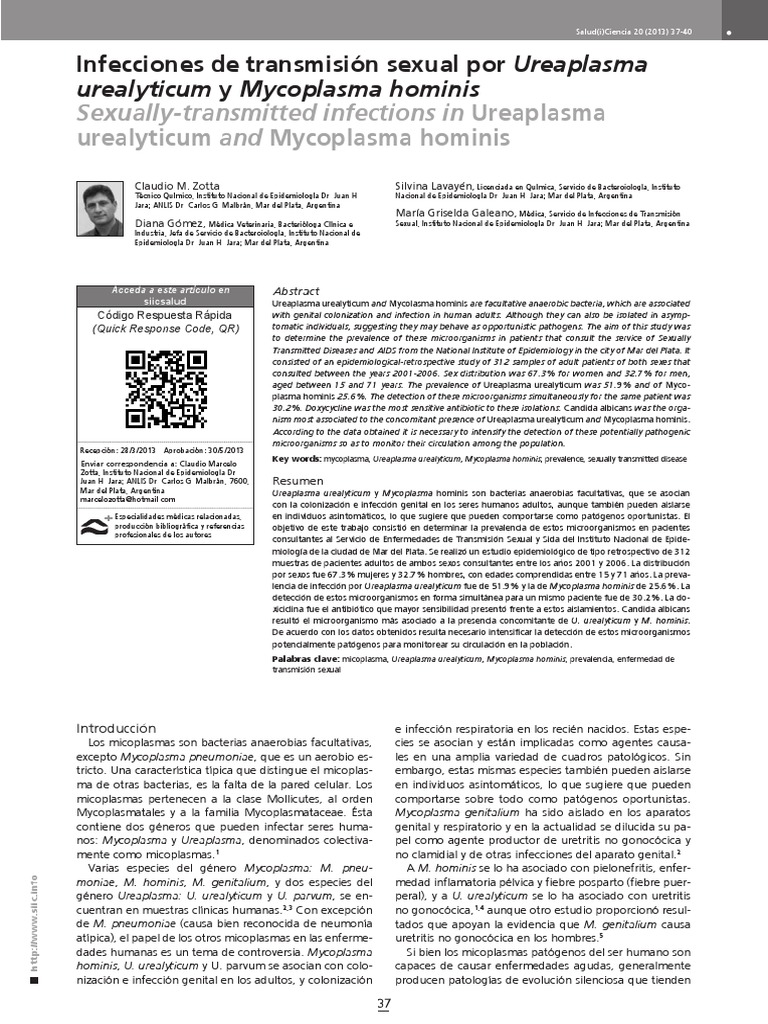 Urealyticum and Mycoplasma Hominis: Sexually-Transmitted Infections in ...