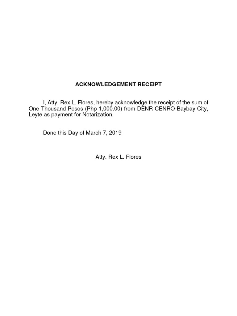 Acknowledgement Receipt 1 | PDF