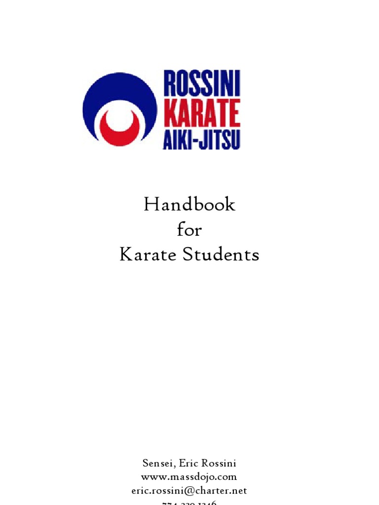 Handbook For Karate Students: Sensei, Eric Rossini 774.239.1346 | PDF ...