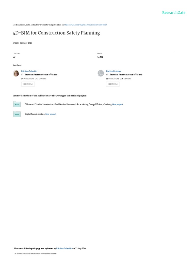 4D-BIM For Construction Safety Planning PDF | PDF | Building ...