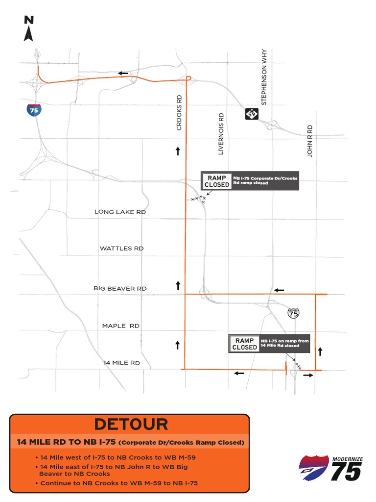 2019 I-75 Construction Project Detours, 14 Mile Detour 2 | PDF