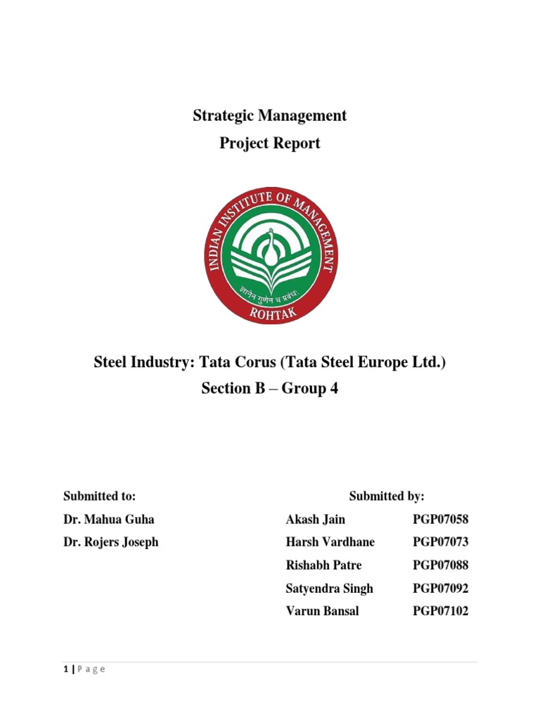 Strategic Management Project Report | PDF | Business | Economies