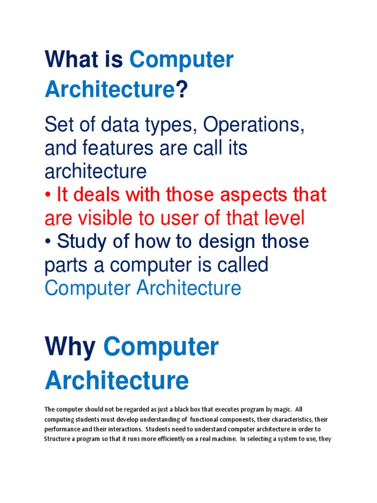 What Is Computer Architecture | PDF