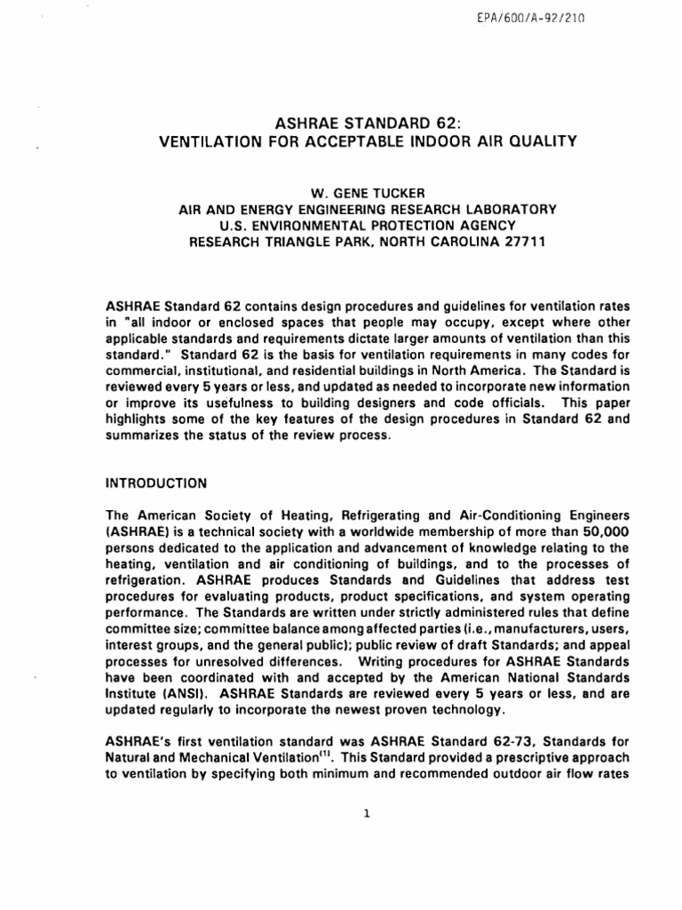 Ansi Ashrae 62 | PDF | Ventilation (Architecture) | Hvac