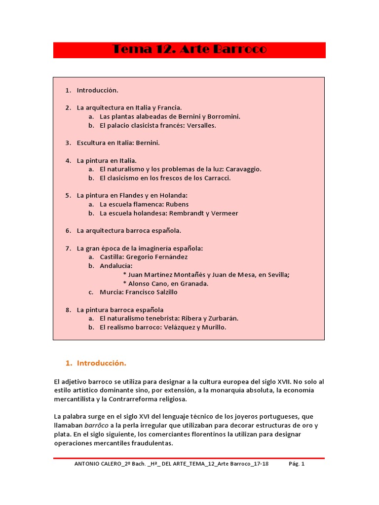 12 - Arte Barroco | PDF | Barroco | Peter Paul Rubens