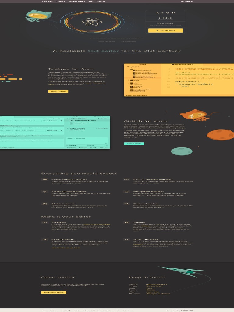 Atom Editor Code Site Pdf Cross Platform Software Java Script