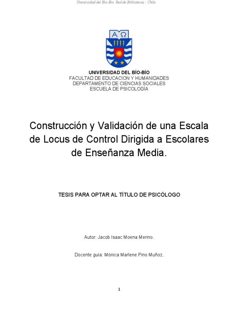 Locus de Control | PDF | Autoeficacia | Comportamiento