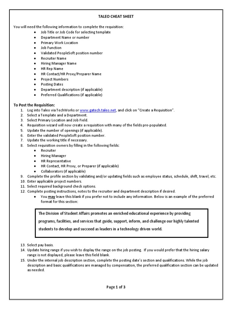 A Step-by-Step Guide to Navigating the Taleo Recruiting System | PDF ...
