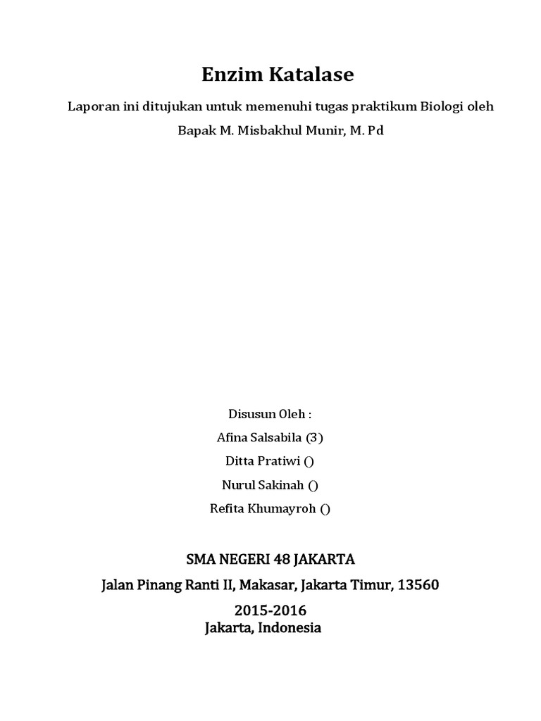 Enzim Katalase | PDF