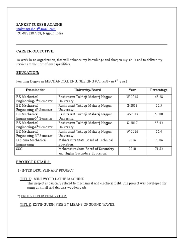 Sanket Agashe Resume | PDF | Engineering | Science And Technology