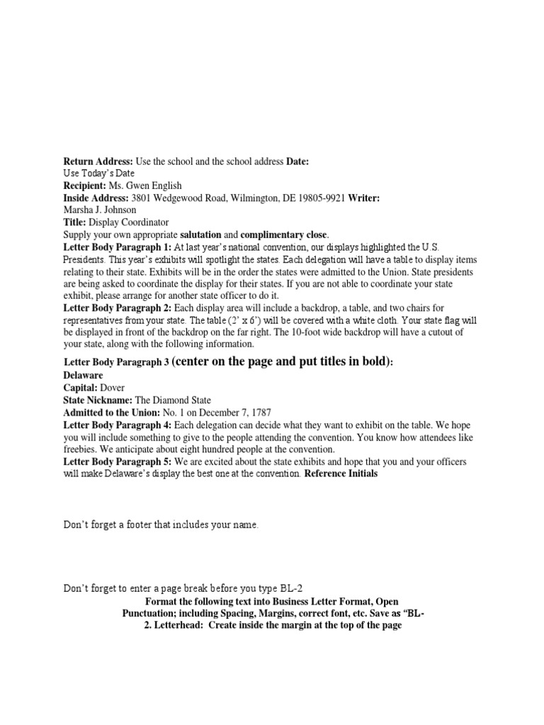 (Center On The Page and Put Titles in Bold) : Don't Forget A Footer ...