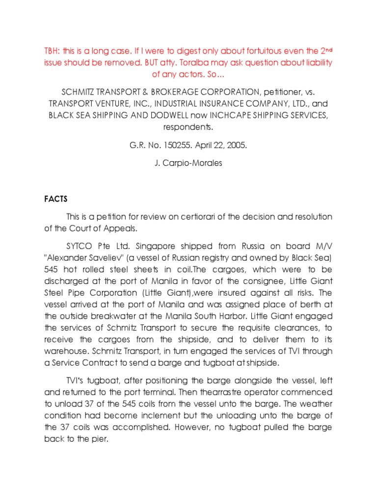 Liability in Cargo Loss Case Analysis | PDF | Tort | Common Carrier