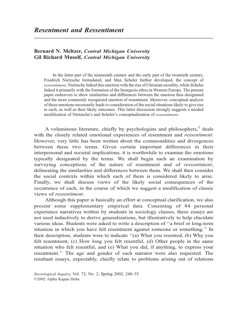 Understanding Ressentiment and Resentment | PDF | Friedrich Nietzsche ...