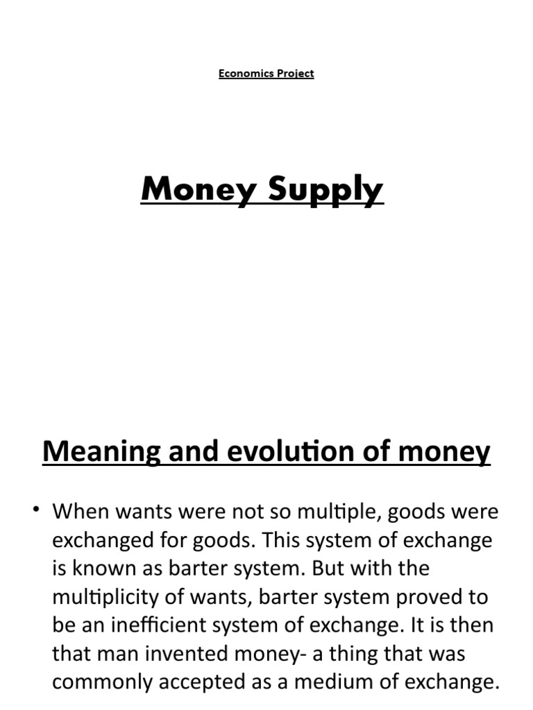 Money Supply: Economics Project | PDF | Money | Money Supply