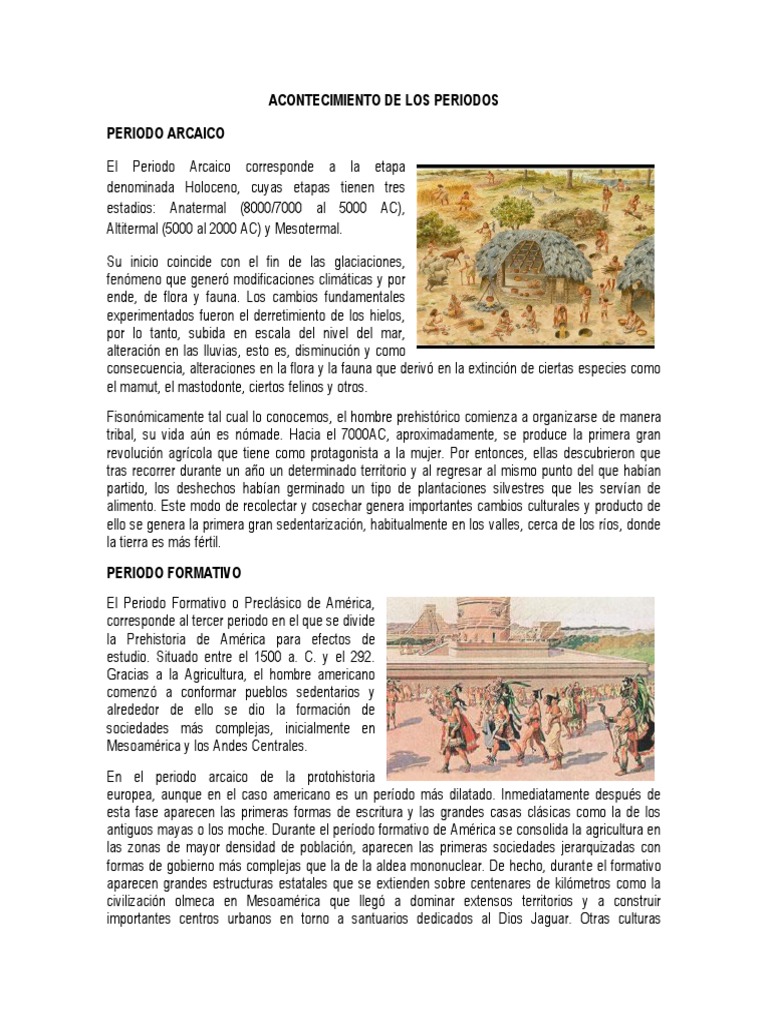 PERIODO ARCAICO | Arqueología | Cultura (General)