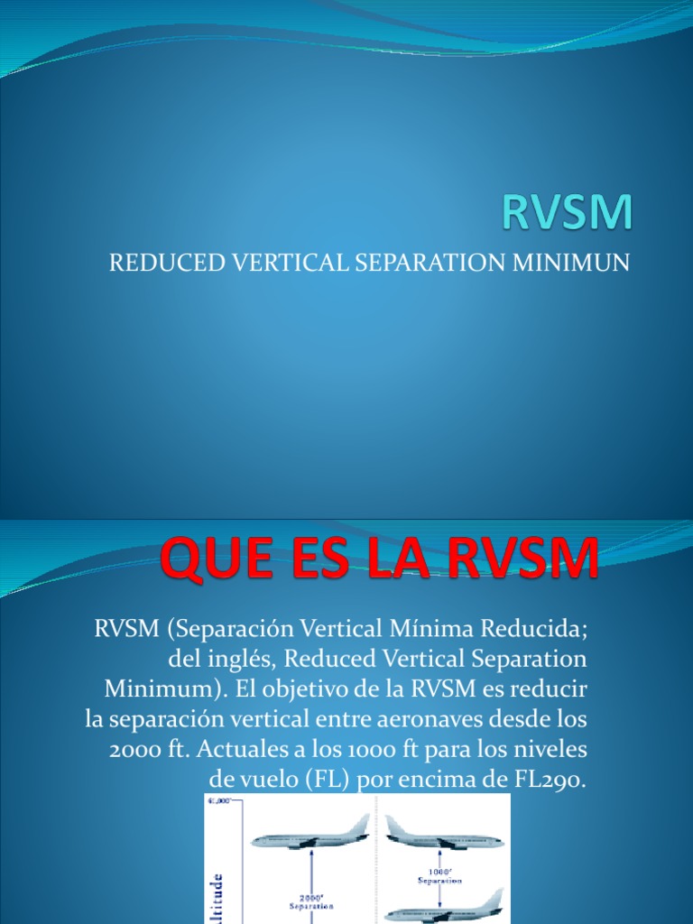 RVSM | PDF | Control de tráfico aéreo | Aeronáutica