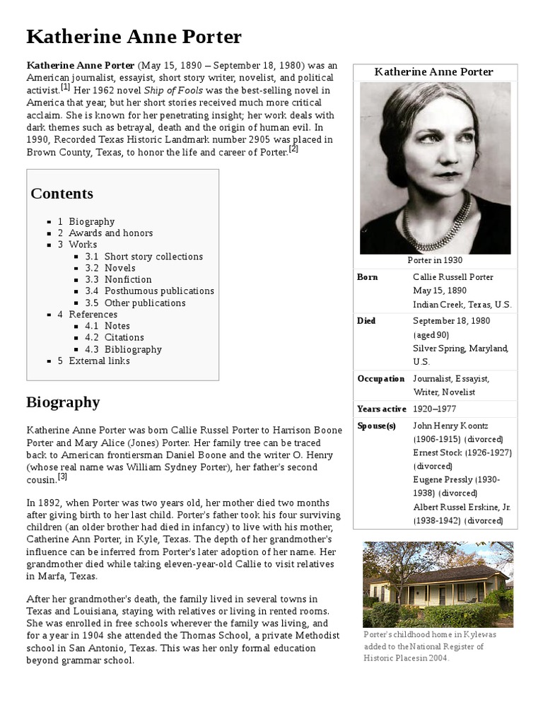 Katherine Anne Porter | PDF | Books