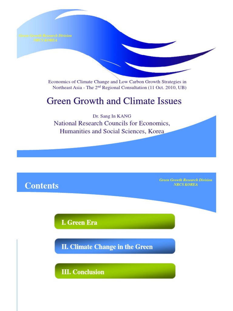 Green Growth and Climate Issues | PDF | Green Economy | Low Carbon Economy