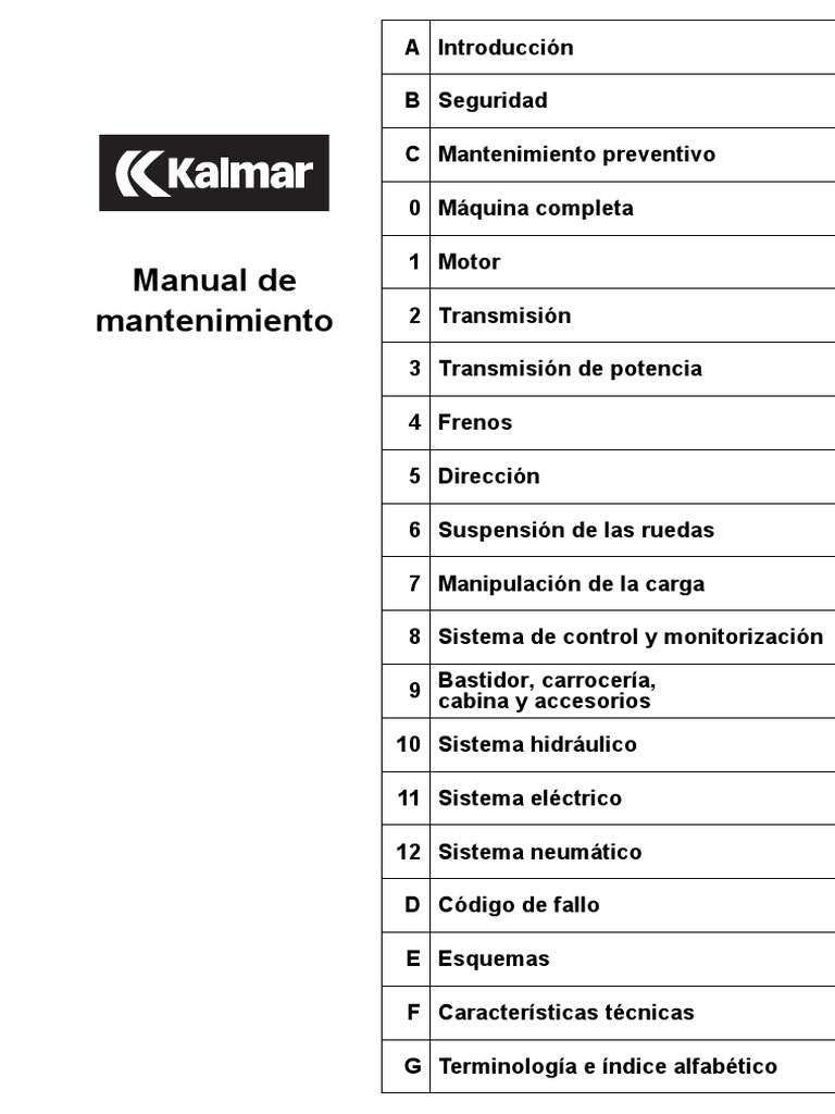 Manual Kalmar DCF 280 (Español) | PDF | Neumático | Suspensión (Vehículo)