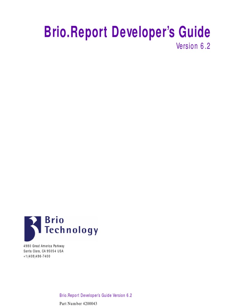 Brio - Report Developer's Guide V6.2 | PDF | Command Line Interface ...